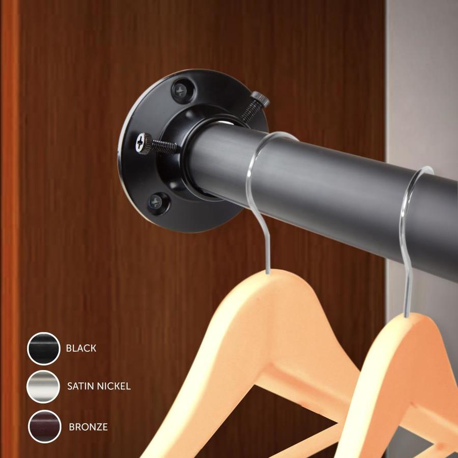 Rod Desyne 1-in Closet 28-in To 48-in Black Steel Single Curtain Rod at ...