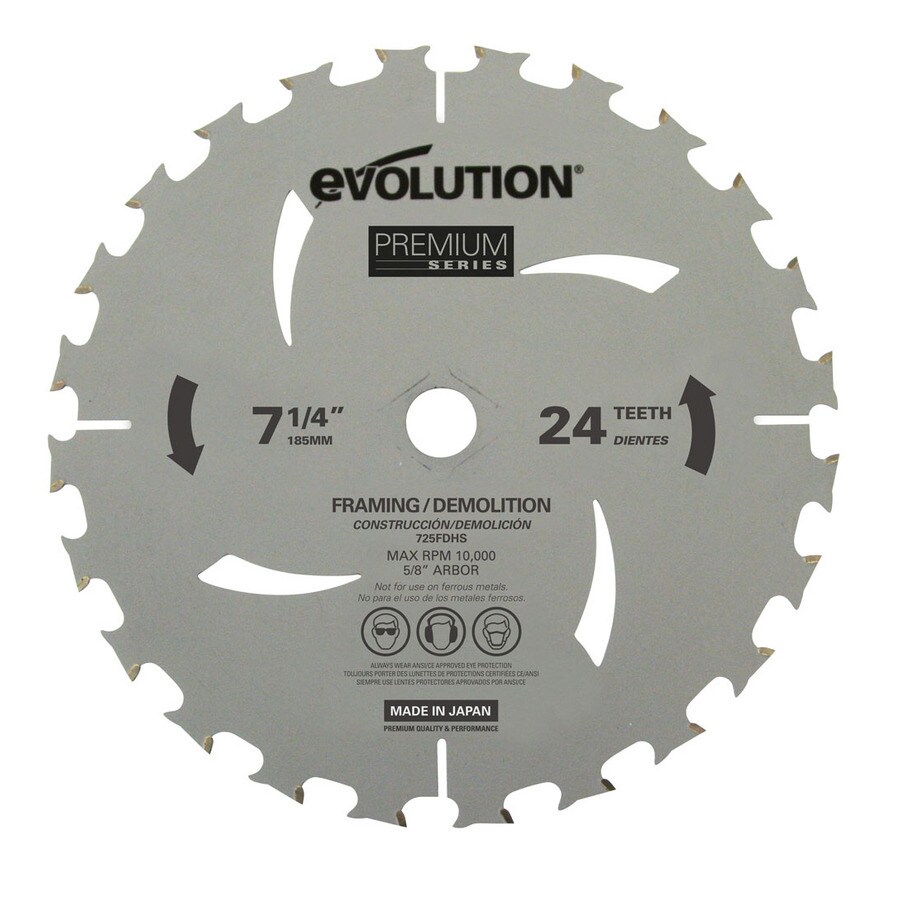 Evolution 7-1/4" Framing/Demolition Blade, Carbide Tipped, 24 Teeth at ...