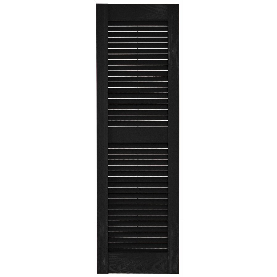 Custom Shutters llc. 2-Pack Black Louvered Vinyl Exterior Shutters ...