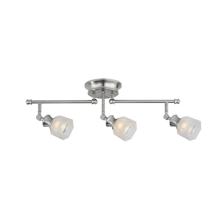 allen + roth 3-Light 23.87-in Brushed Nickel Fixed Track Light Kit in ...