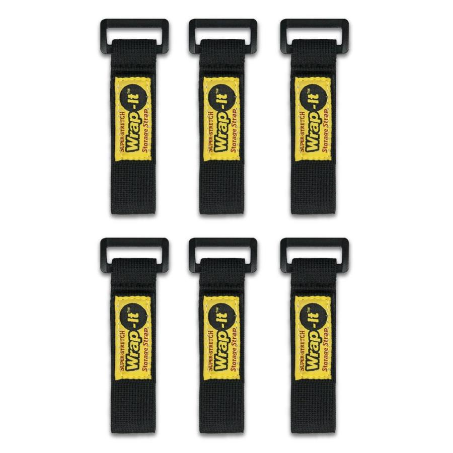 Wrap-It Super-Stretch 6-in x 1-in 6-Pack Black Strap Fastener in the ...