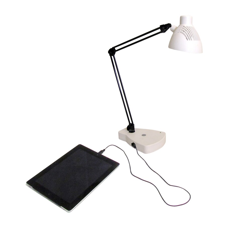 eLIGHT 18-in Adjustable White LED Touch Desk Lamp with Plastic Shade at ...
