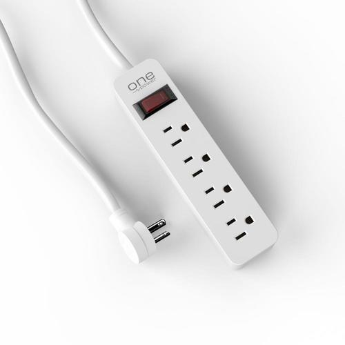 One Power 4-Outlet White Power Strip in the Power Strips department at ...