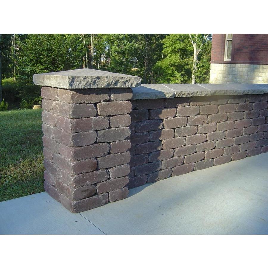 Tumbled Retaining Wall Tan/Charcoal Retaining Wall Block (Common: 4-in ...
