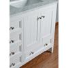 Stufurhome 60-in White Double Sink Bathroom Vanity with Carrara White ...