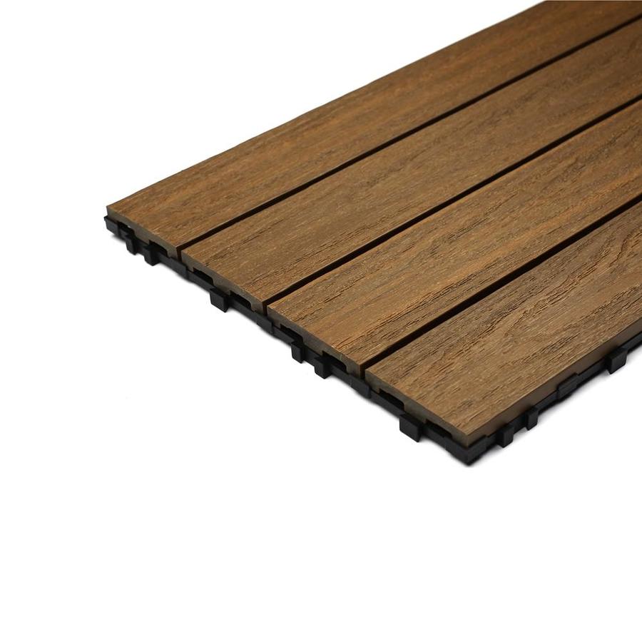 NewTechWood 0.88-in x 24-in x 12-in Quick Deck Tile Peruvian Teak ...