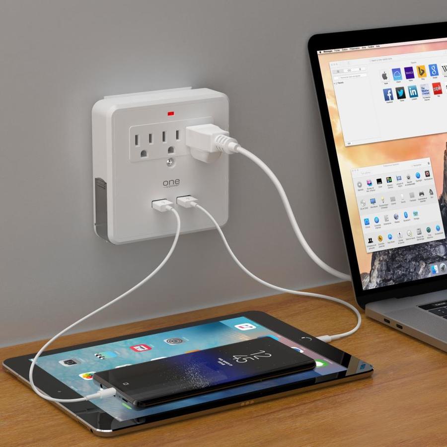 One Power 15-Amp 3-Wire Grounding Single To Triple Adapter at Lowes.com