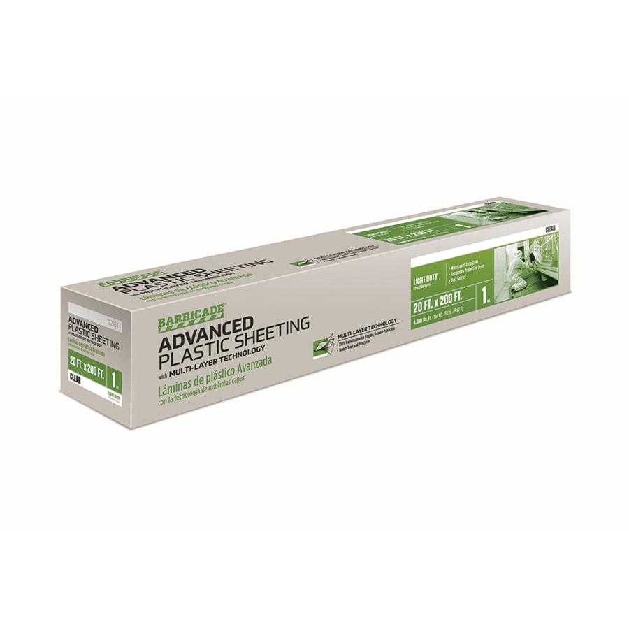 BARRICADE 200-Pack Plastic Drop Cloth (Common: 20-ft x 200-ft; Actual ...