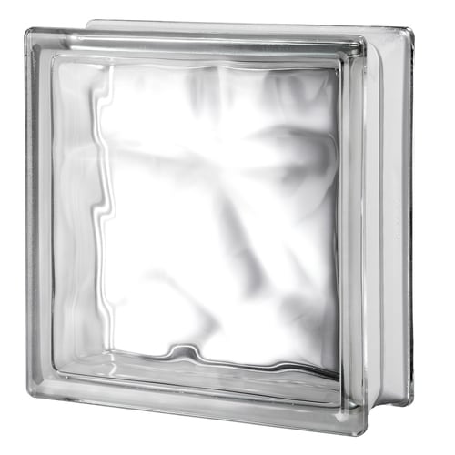 SEVES Nubio Clear Wave Glass Block (12-in H x 12-in W x 4-in D) in the ...