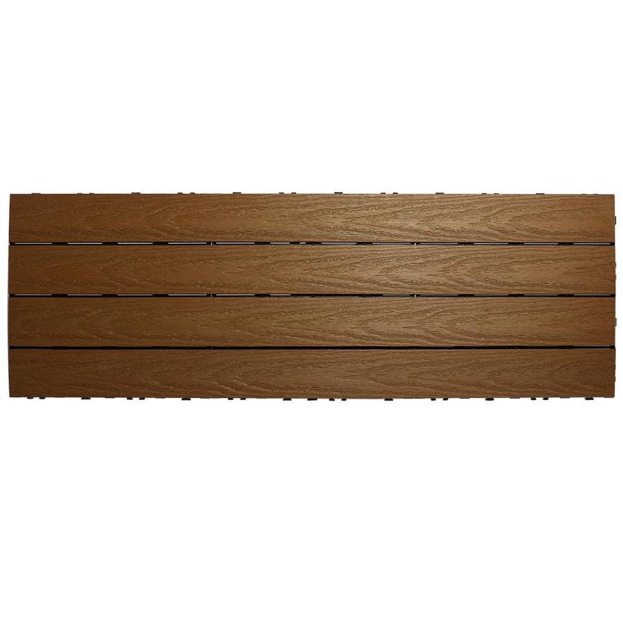 NewTechWood (Actual: 0.88-in) Quick Deck Tile Peruvian Teak Prefinished ...