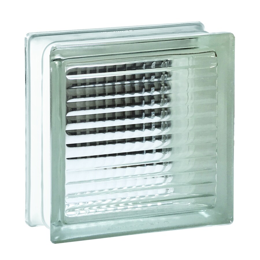 SEVES Clear Cross-ribbed Glass Block (Common: 8-in H x 8-in W x 4-in D ...