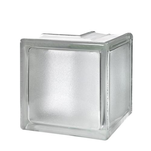 MyMINIGLASS Arctic Corner Crackled Glass Block (Common: 6-in H x 6-in W ...