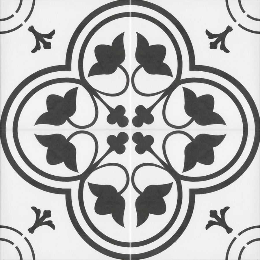 FLOORS 2000 White 8-in x 8-in Glazed Porcelain Encaustic Floor Tile at ...