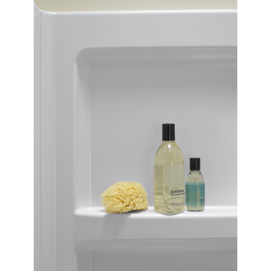 Sterling Advantage Biscuit Vikrell Wall and Floor 4-Piece Alcove Shower ...