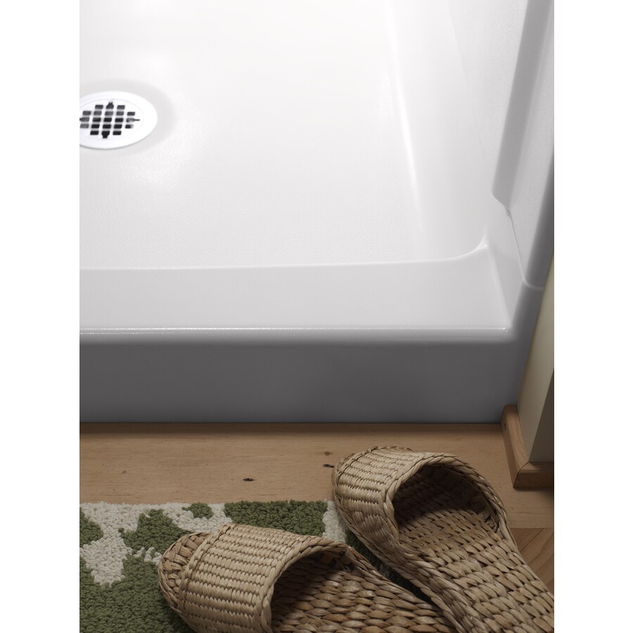 Sterling Advantage Biscuit Vikrell Wall and Floor 4-Piece Alcove Shower ...