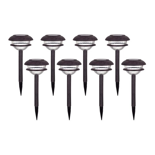 Portfolio 8-Pack Rust Solar-Powered LED Path Lights at Lowes.com