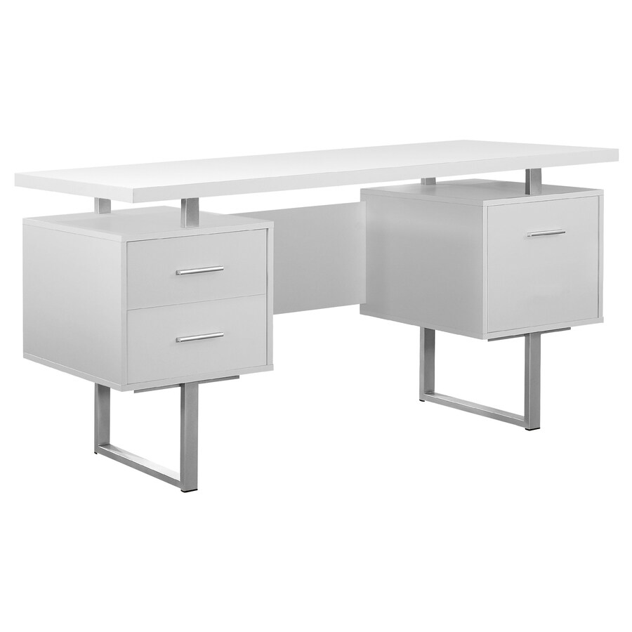 Monarch Specialties 60-in White Modern/Contemporary Computer Desk in ...