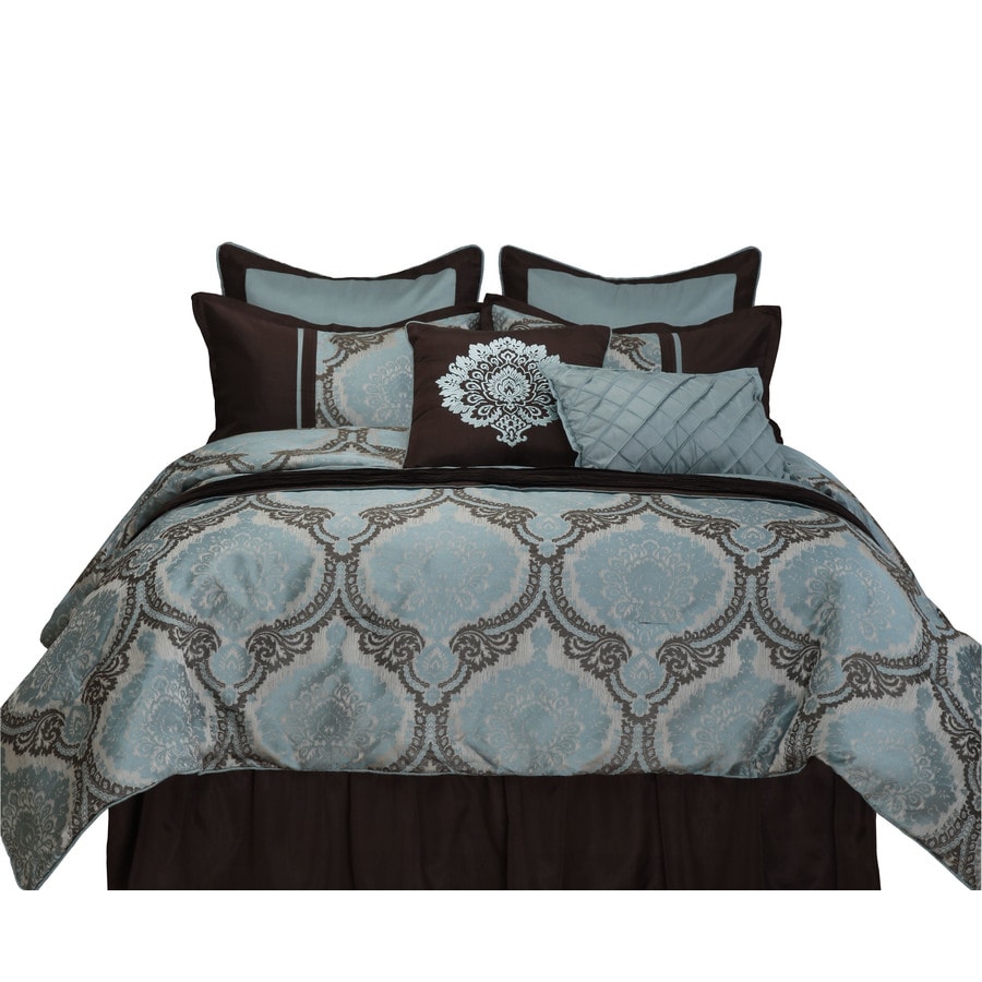 Stratford Park Sofia 8-Piece Teal/Ivory/Chocolate California King ...