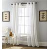 Allen + roth 84-in White Polyester Light Filtering Curtain Panel Pair ...