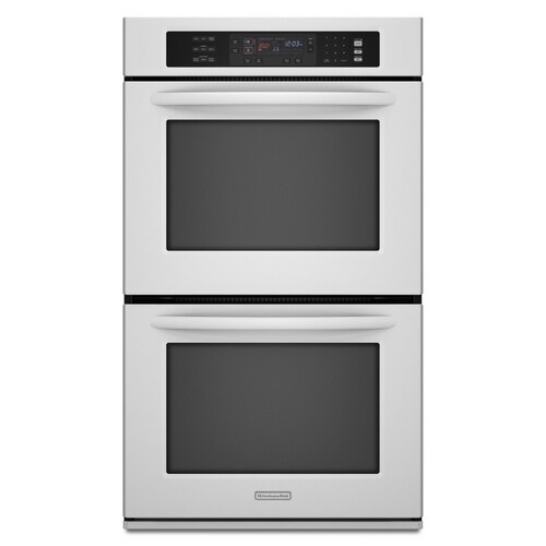 KitchenAid 27-Inch Double Electric Wall Oven (Color: White) at Lowes.com