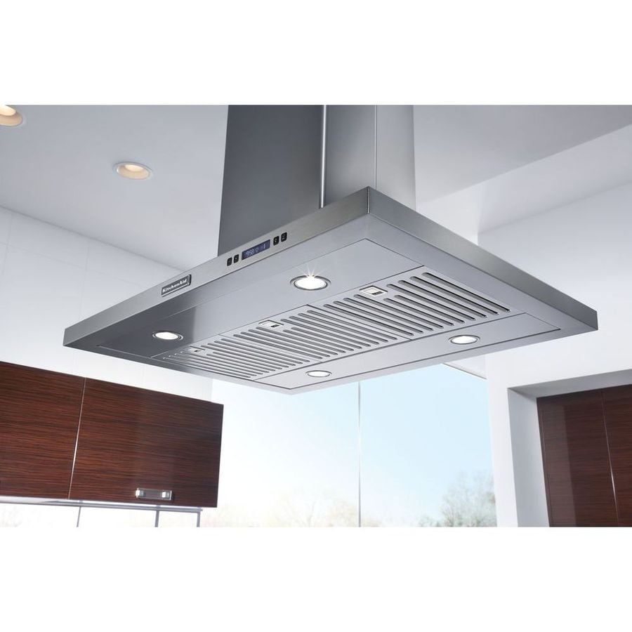 KitchenAid Convertible Stainless Island Range Hood in the Island Range ...