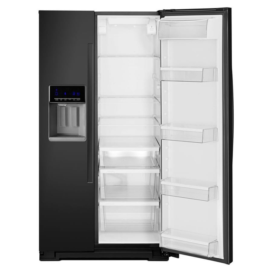 Whirlpool 20.6-cu ft Side-by-Side Refrigerator with Ice Maker (Black ...