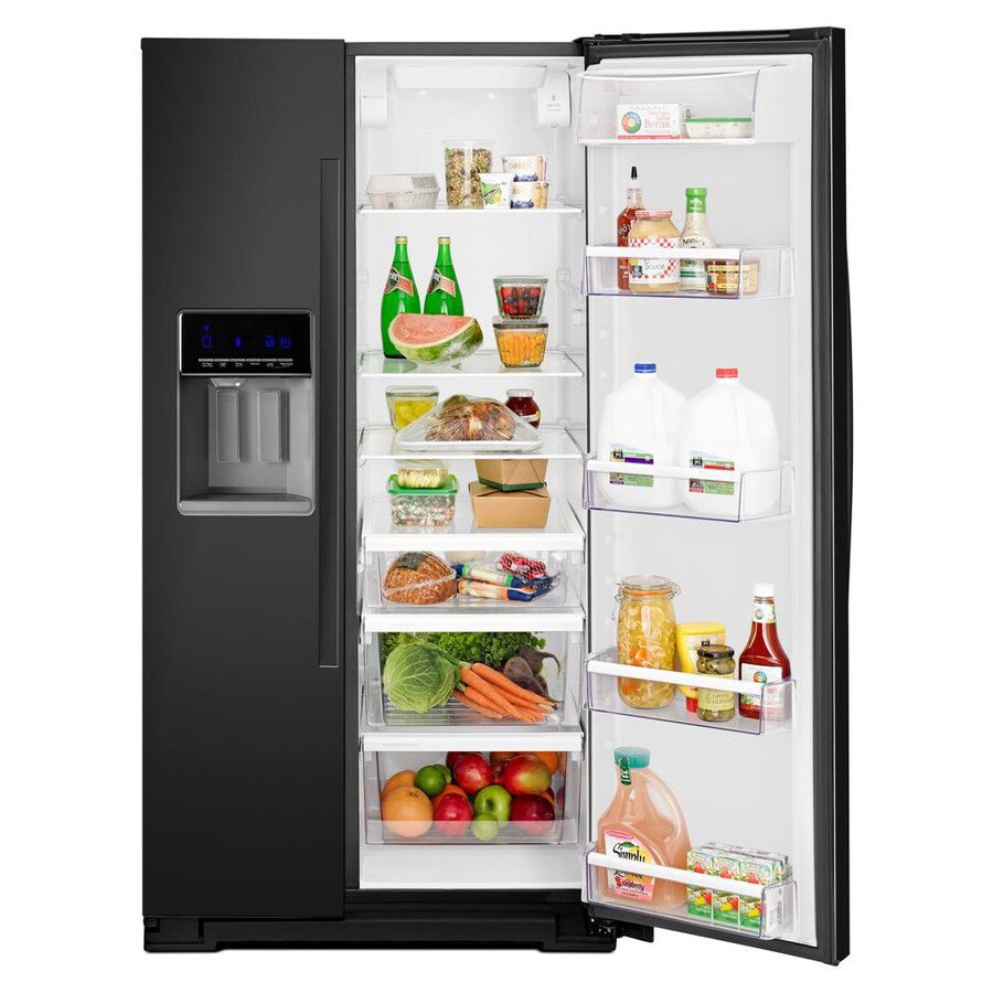 Whirlpool 20.6-cu ft Side-by-Side Refrigerator with Ice Maker (Black ...