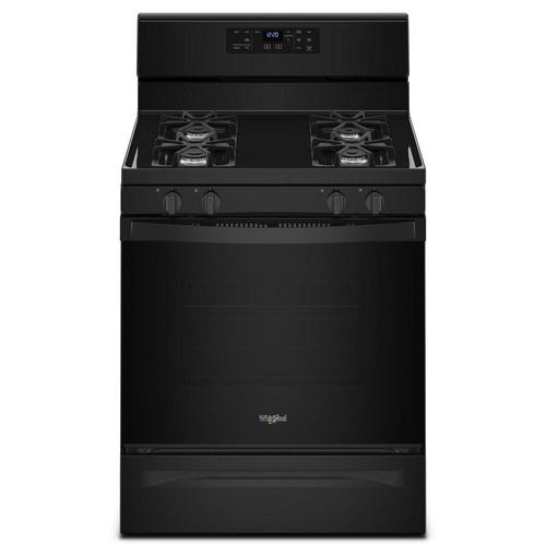 Whirlpool 4 Burners 5-cu ft Self-Cleaning Freestanding Gas Range (Black ...
