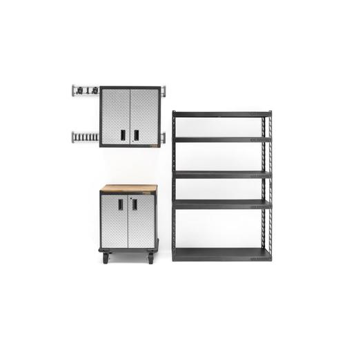 Gladiator Premier 98-in W x 35-in H Silver Tread Steel Garage Storage ...