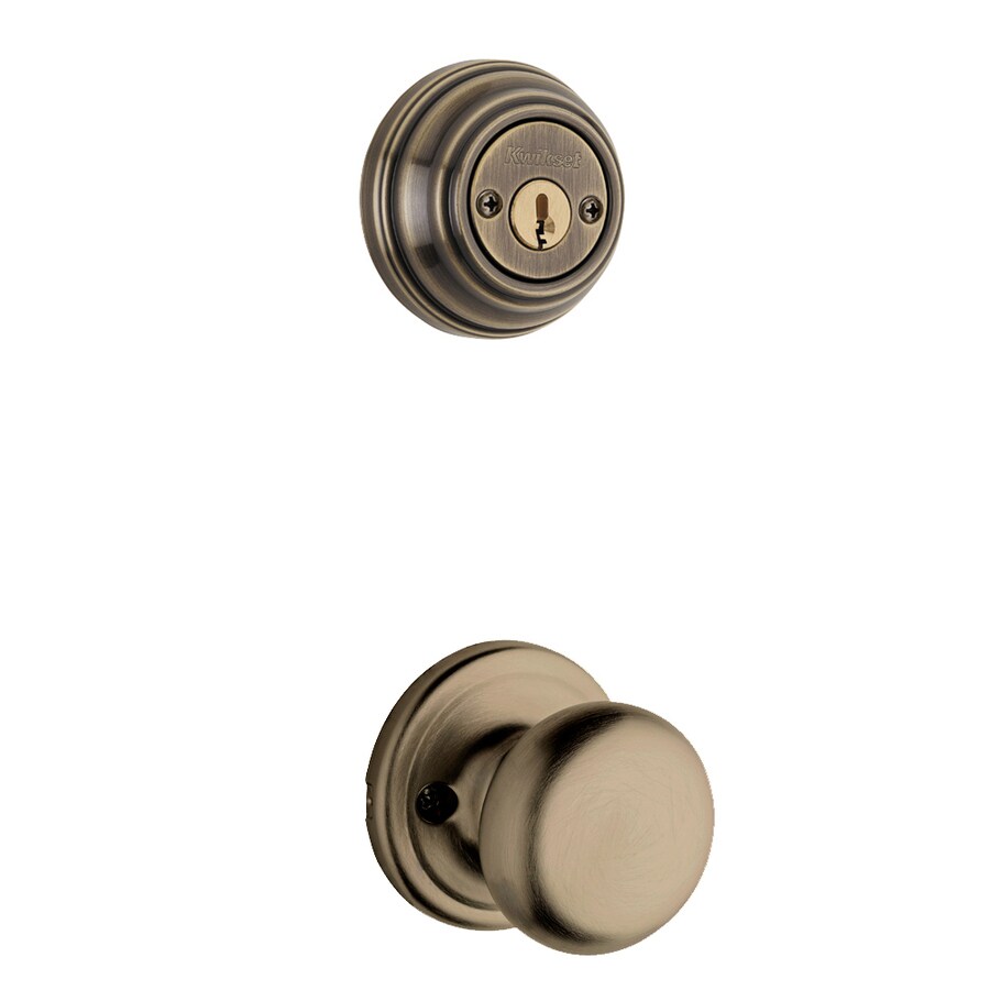 Kwikset Signature Hancock Antique Brass Double-Cylinder Deadbolt Entry ...