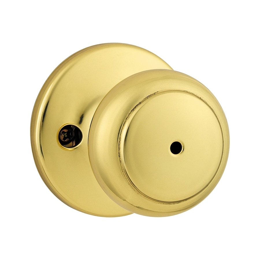 Kwikset Cove Polished Brass Round Turn-Lock Privacy Door Knob at Lowes.com