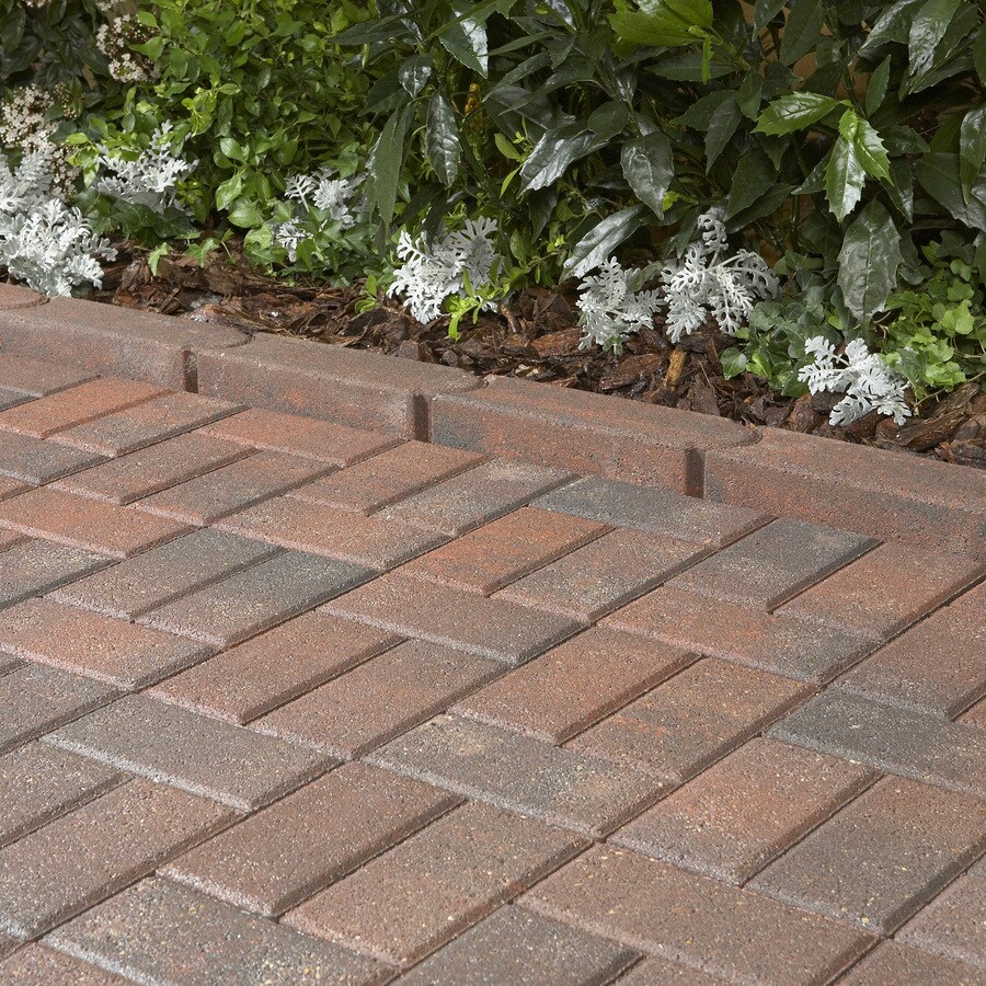 Anchor Block Red/Charcoal Perfect Edging Stone (Common: 3-in x 12-in ...