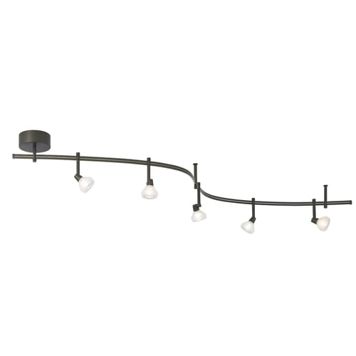 tiella 5-Light Bronze Decorative Flexible Track Light with Frosted ...