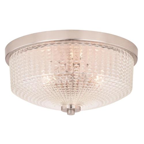 Cascadia Ella 14-in Satin Nickel Transitional Incandescent Flush Mount ...