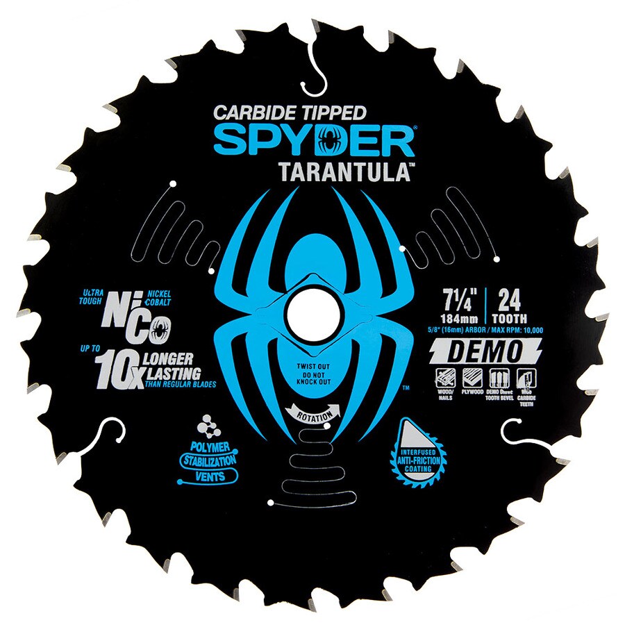 Spyder 7-1/4-in 24-Tooth Tungsten Carbide-Tipped Steel Circular Saw ...