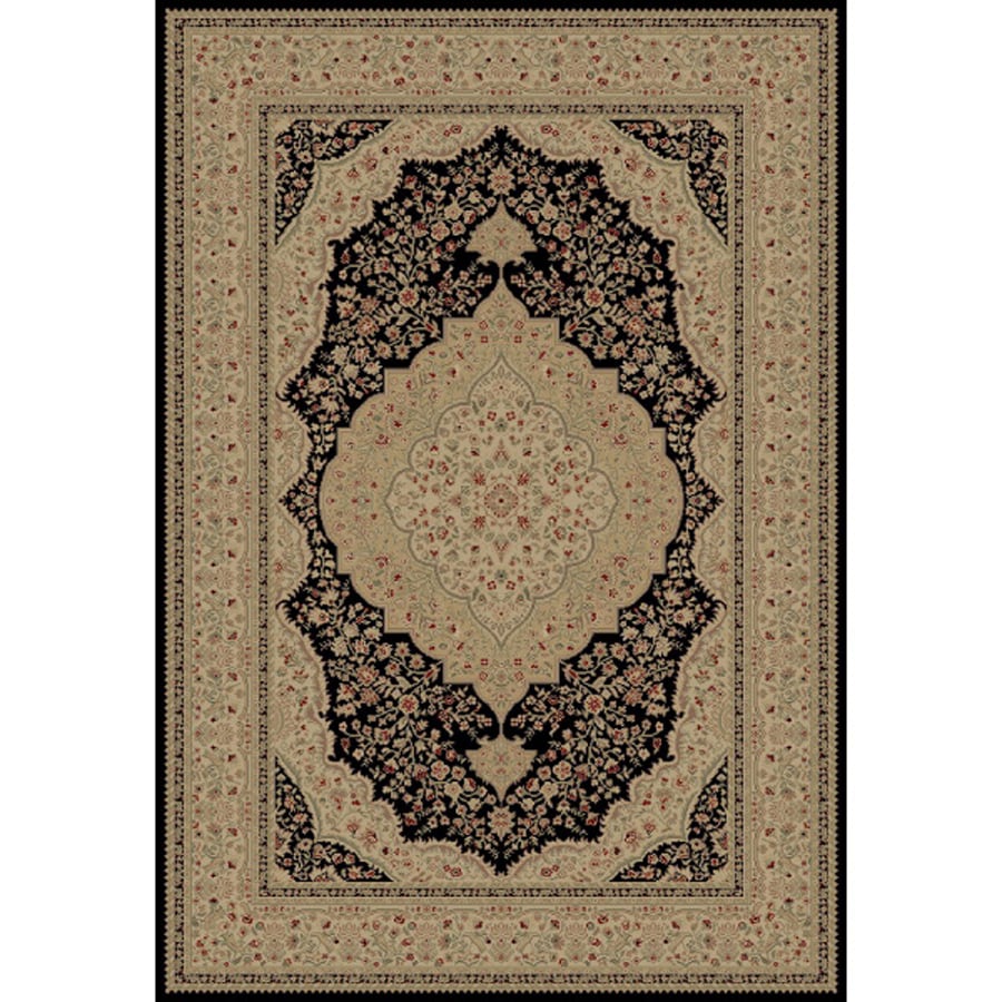 Concord Global Legend 7 X 10 (ft) Black Floral Area Rug at Lowes.com