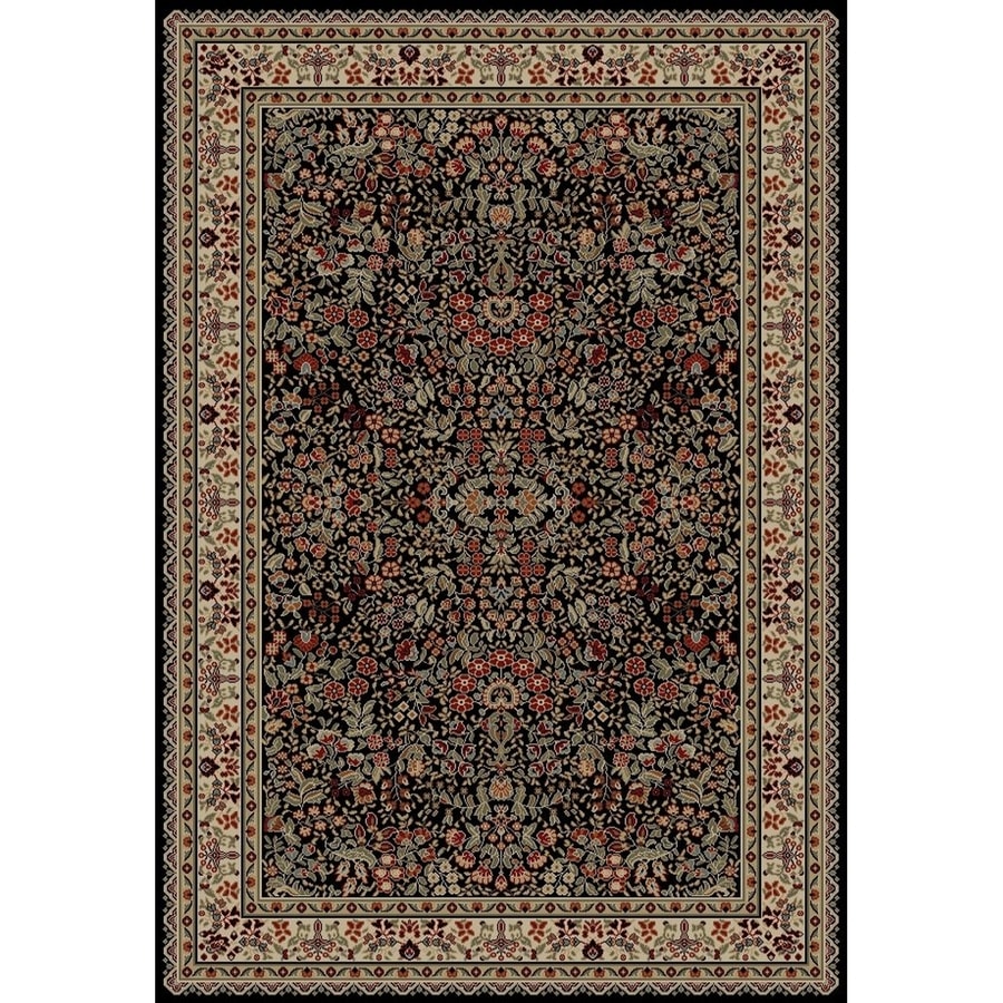 Concord Global Valencia 7 X 9 (ft) Black Floral Area Rug at Lowes.com