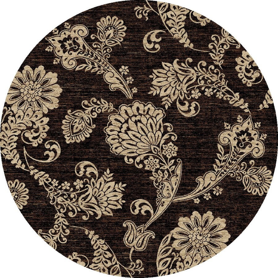 Concord Global Kensington 8 X 8 (ft) Black Round Paisley Area Rug at ...