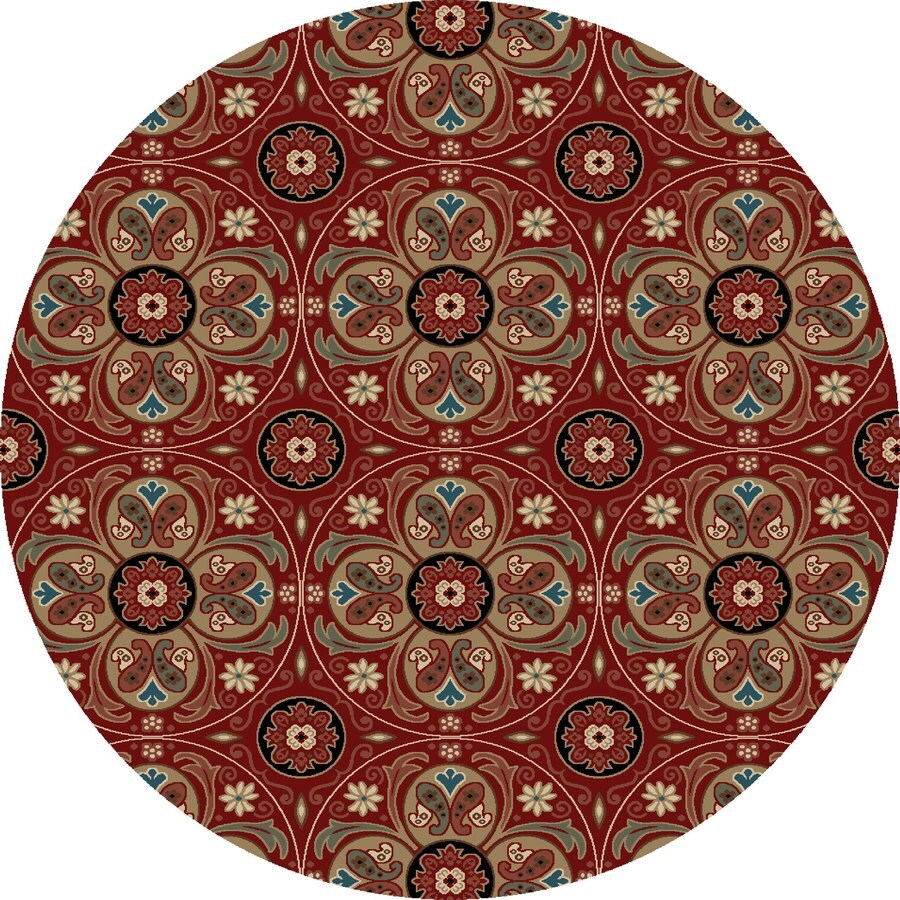 Concord Global 8 x 8 Red Round Paisley Area Rug at Lowes.com