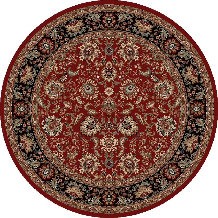 Concord Global Kensington 5 x 5 Red Round Border Area Rug at Lowes.com