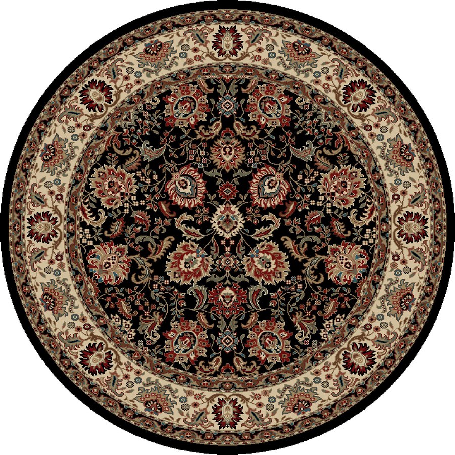 Concord Global Kensington 5 X 5 (ft) Black Round Border Area Rug at ...