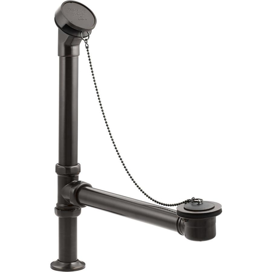 KOHLER 1.5-in Oil-Rubbed Bronze Chain and Stopper Drain with Brass Pipe ...