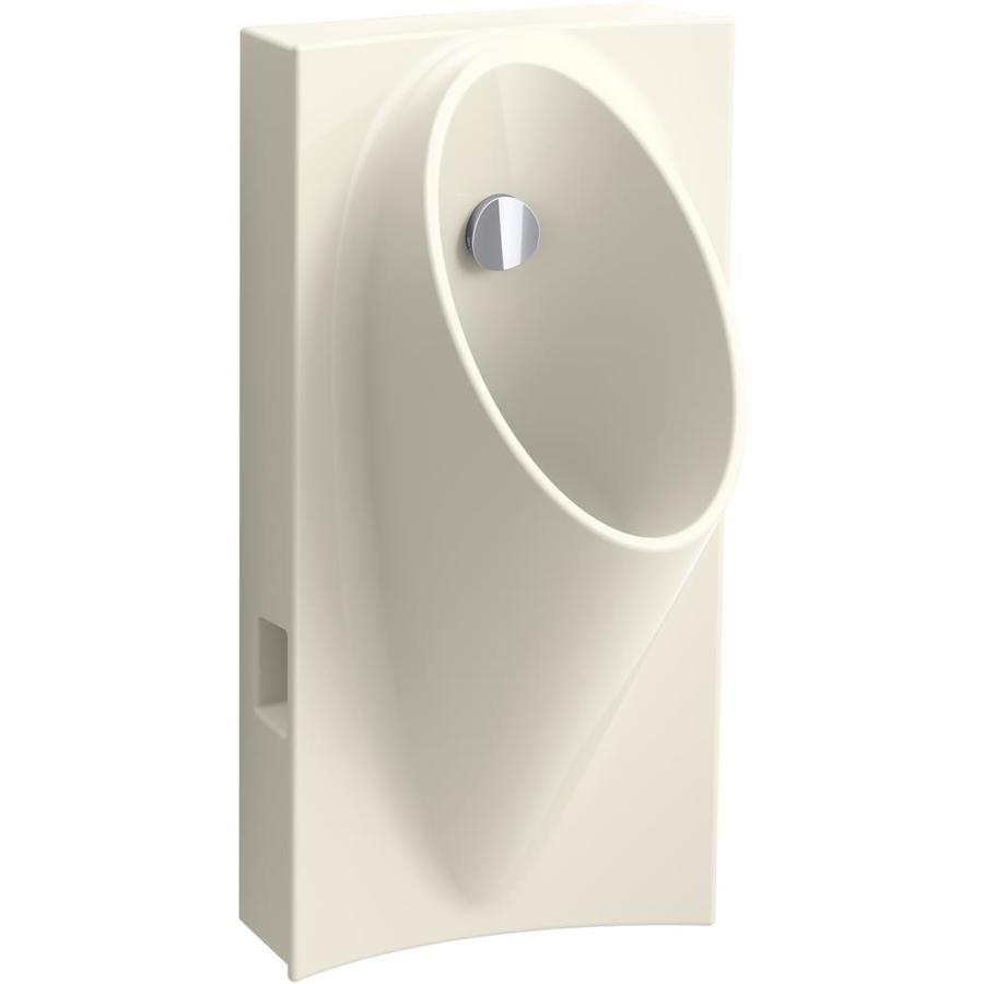 KOHLER 15-in W x 29.63-in H Almond Wall-mounted Watersense Urinal at ...