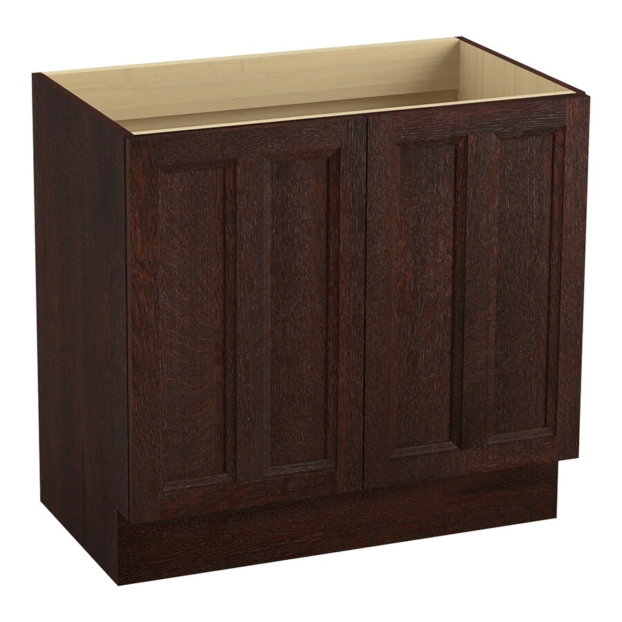 KOHLER Damask 36-in Woolen Oak Bathroom Vanity Base Cabinet without Top ...