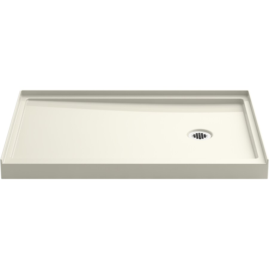 KOHLER Rely Biscuit Acrylic Shower Base 32-in W x 48-in L with Right ...