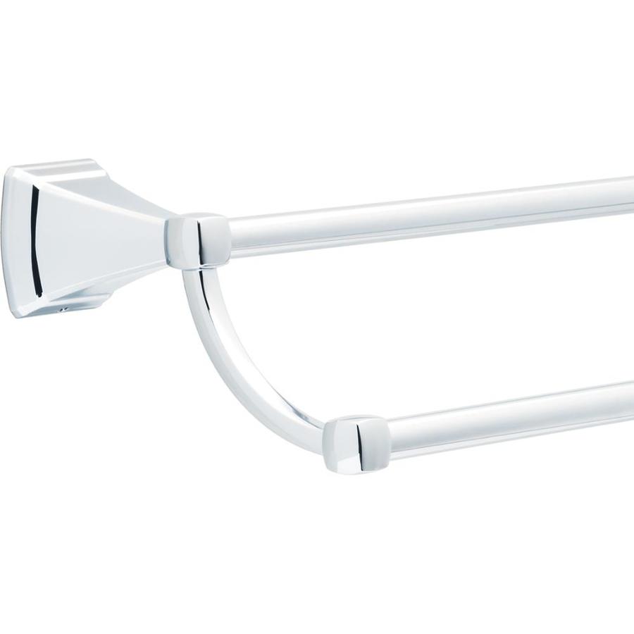 Delta Flynn 24-in Double Polished Chrome Wall Mount Double Towel Bar in ...