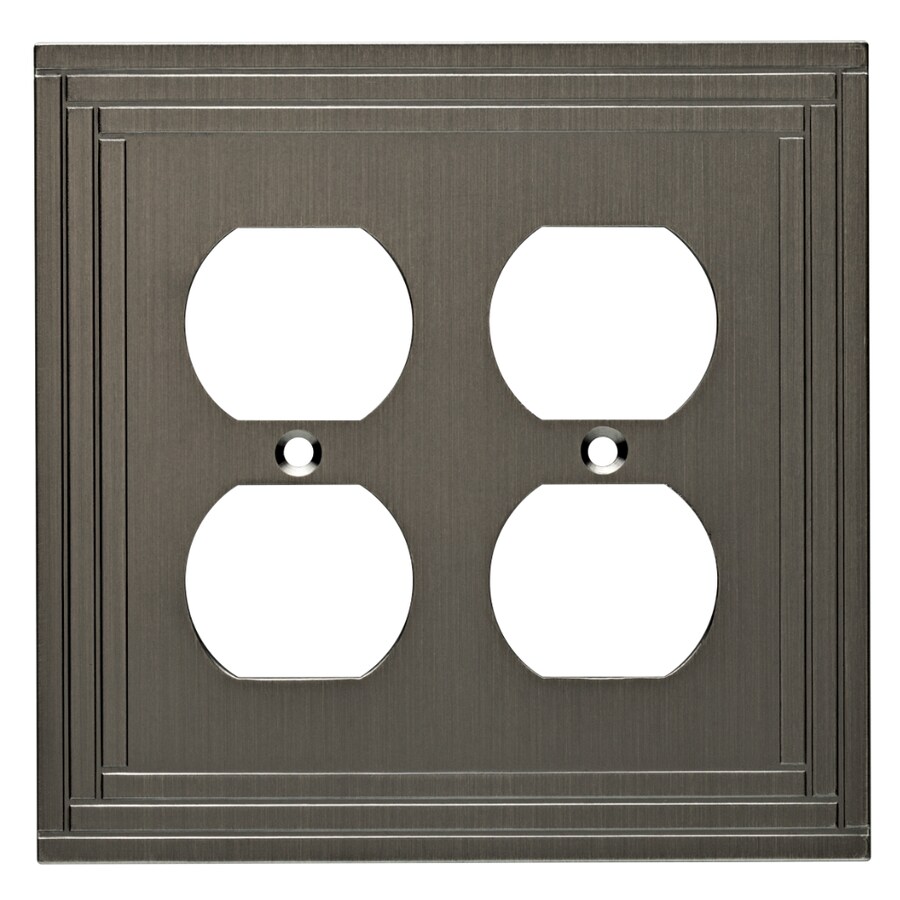 allen + roth Lexington 2-Gang Brushed Nickel Standard Duplex Receptacle ...