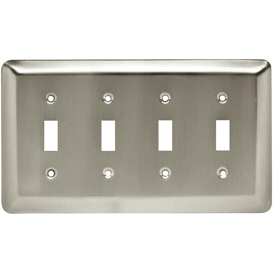 Style Selections Stamped Round 4-Gang Satin Nickel Quad Standard Wall ...
