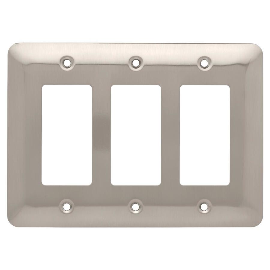 Style Selections Stamped Round 3-Gang Satin Nickel Triple Decorator ...