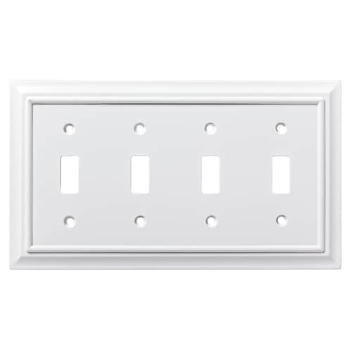 Brainerd Architectural 4-Gang Pure White Quad Toggle Standard Wall ...